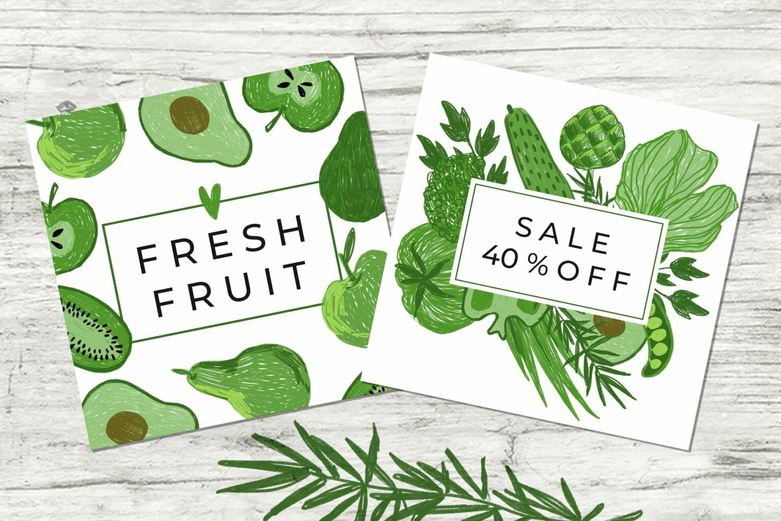 GREEN FOOD – Objects And Patterns Pack – MasterBundles