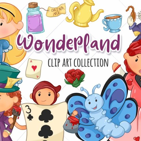 Wonderland Story Book Clip Art Set | Master Bundles