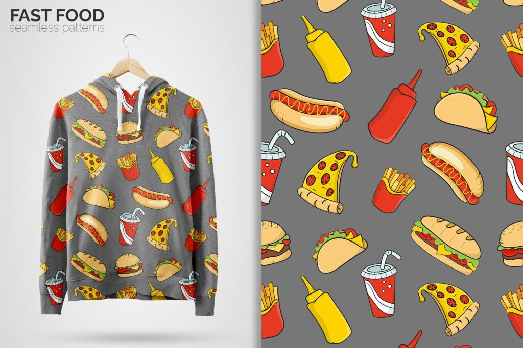 Fast Food Seamless Patterns – MasterBundles
