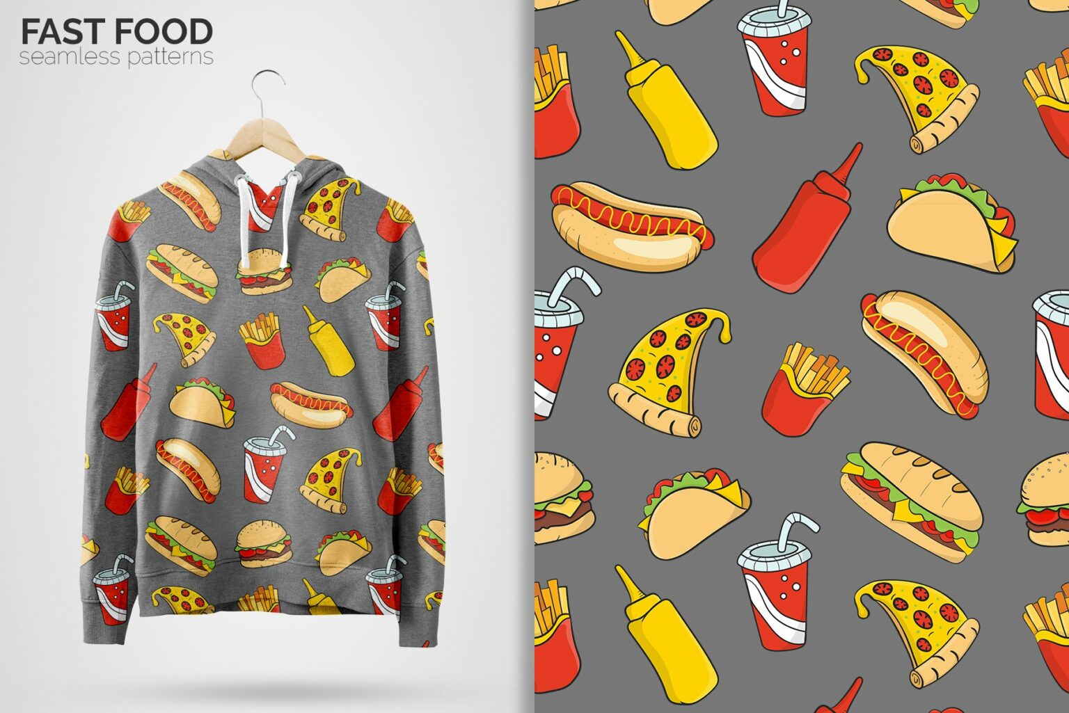 Fast Food Seamless Patterns – MasterBundles