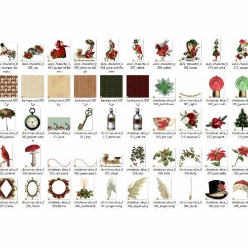 Christmas Alice In Wonderland Clipart | MasterBundles