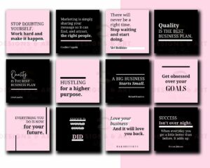 100 Pink And Black IG Post Quotes | Master Bundles
