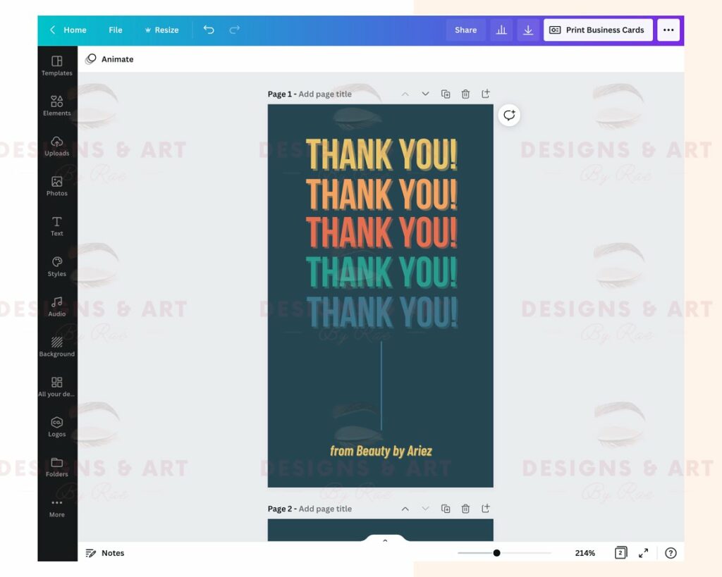 Modern Portrait Thank You Cards – MasterBundles