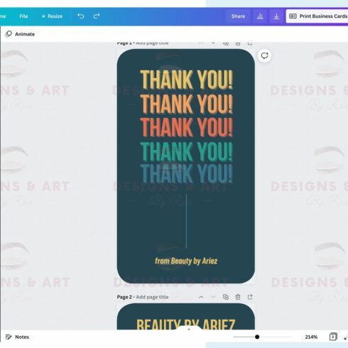 Modern Vertical Thank You Cards | Master Bundles