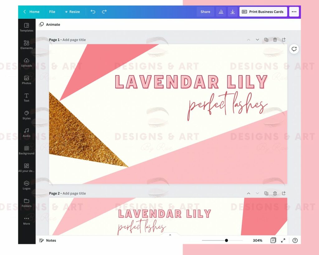 Pink Business Card Templates – MasterBundles