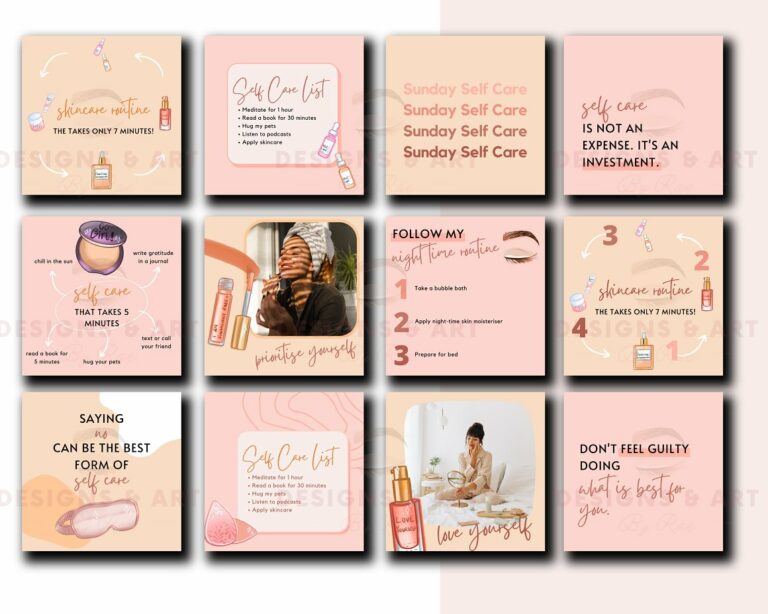 Self Care Instagram Post Templates – MasterBundles