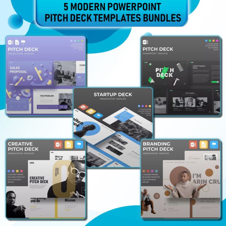 5 Modern Powerpoint Pitch Deck Templates Bundles – MasterBundles