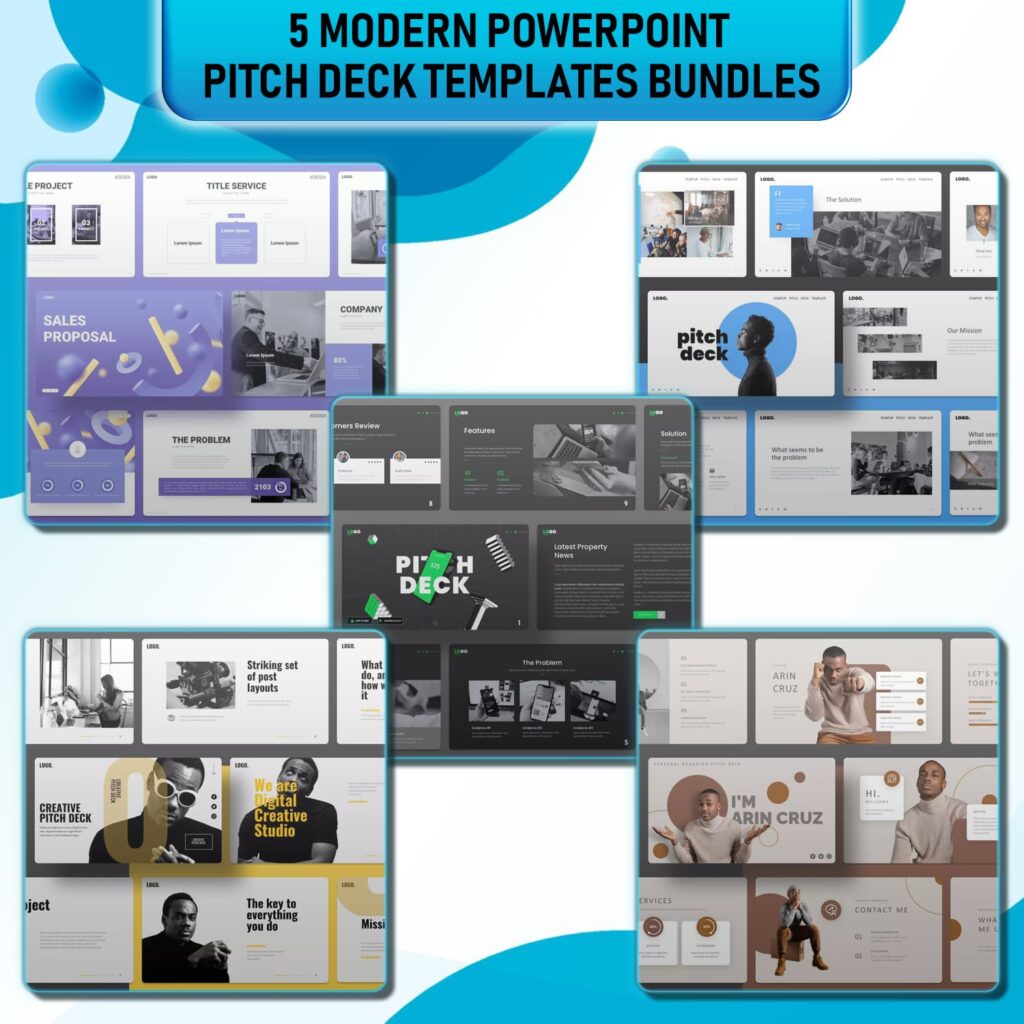 5 Modern Powerpoint Pitch Deck Templates Bundles – MasterBundles