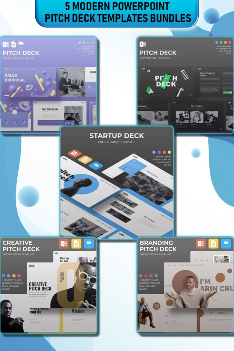 5 Modern Powerpoint Pitch Deck Templates Bundles – MasterBundles