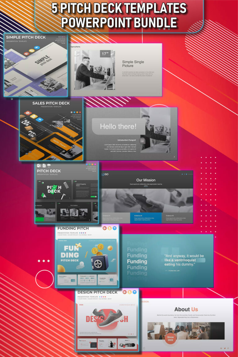 5 Pitch Deck Templates Powerpoint Bundle – MasterBundles