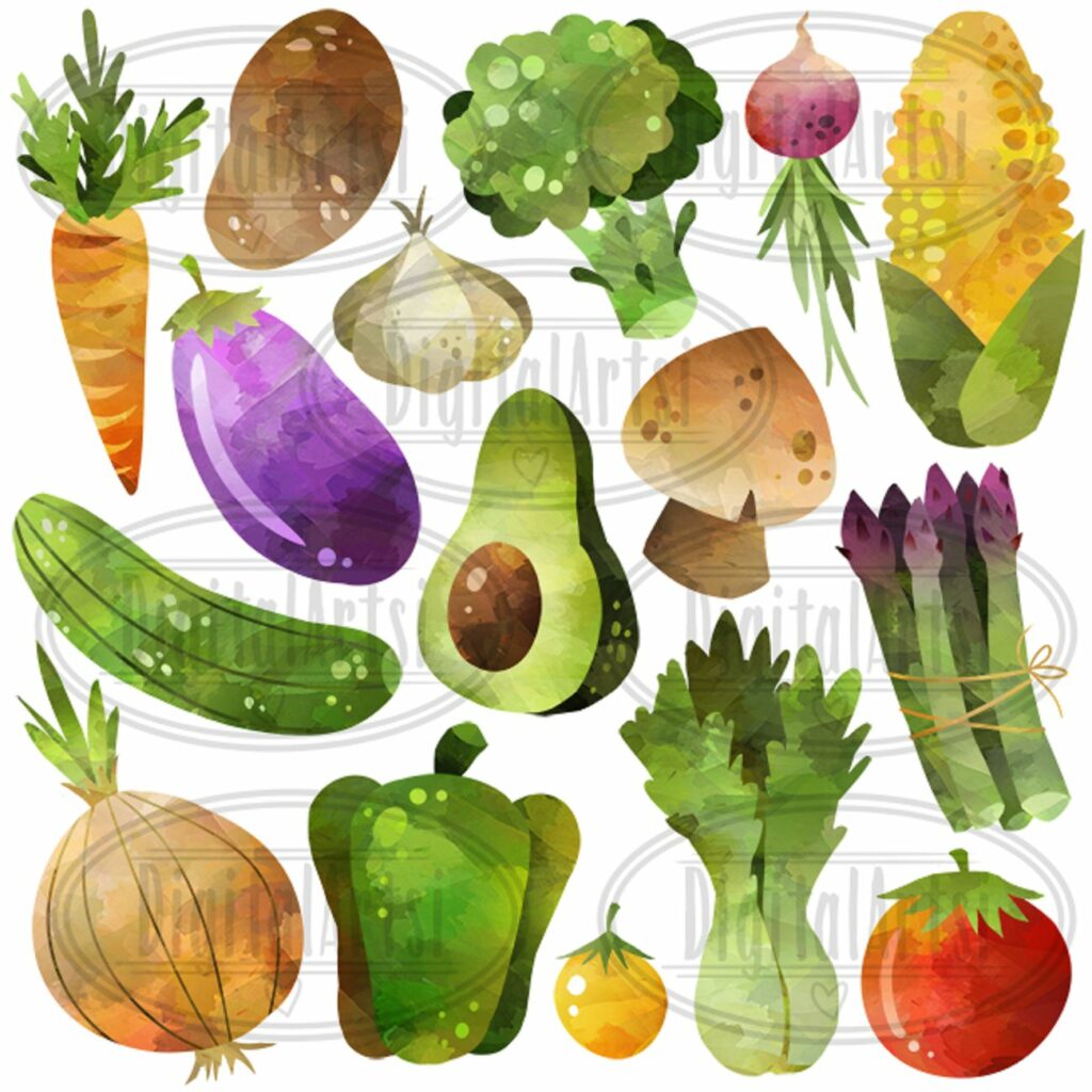 Watercolor Vegetable Clipart – MasterBundles