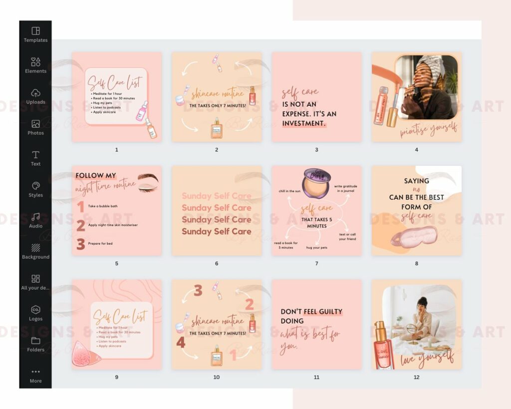 Self Care Instagram Post Templates – MasterBundles