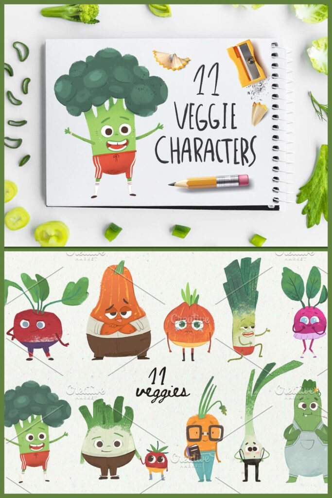 Veggie Characters Illustrations – MasterBundles