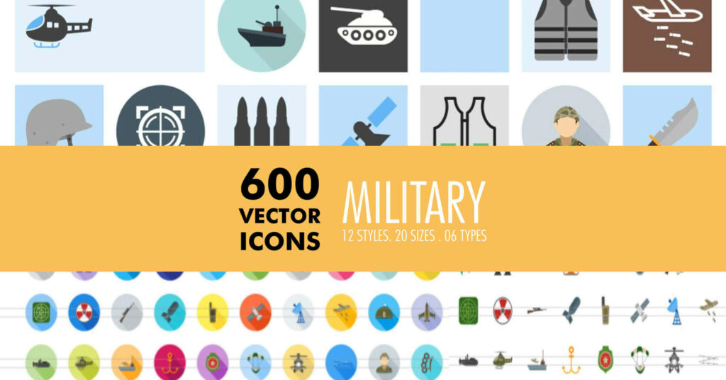 600 Military Icons – MasterBundles