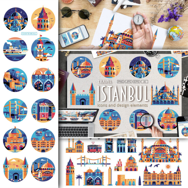 Travel Istanbul Icons And Elements – MasterBundles