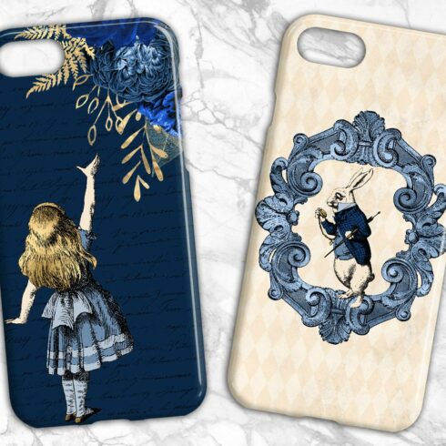 Navy Blue And Gold Alice In Wonderland Graphics | Master Bundles