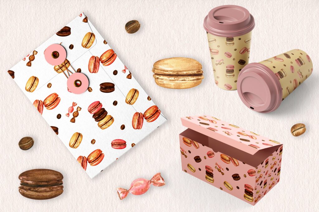 Sweet Macarons Seamless Pattern Digital Paper, JPG, PNG – MasterBundles