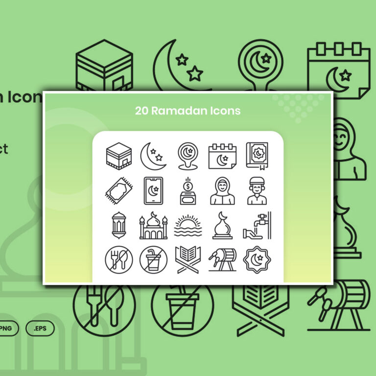 20 Ramadan - Lineal Color – MasterBundles