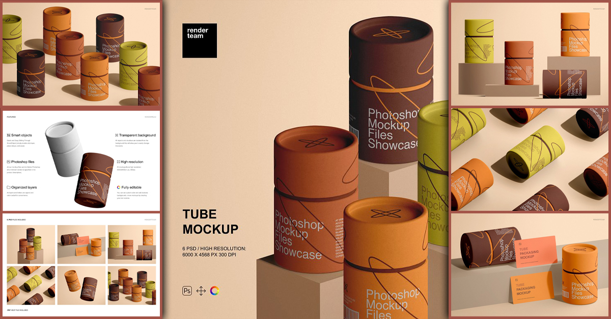 Tube Mockup Set – MasterBundles