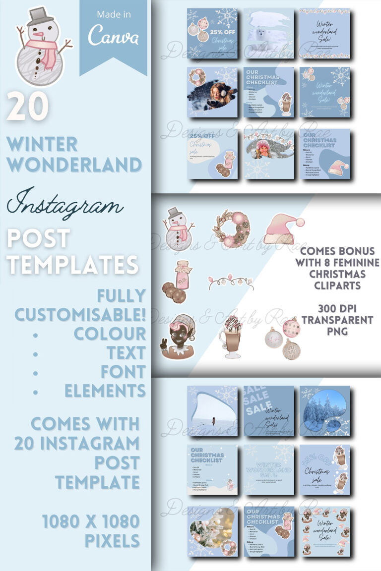 Winter Wonderland IG Post Templates – MasterBundles