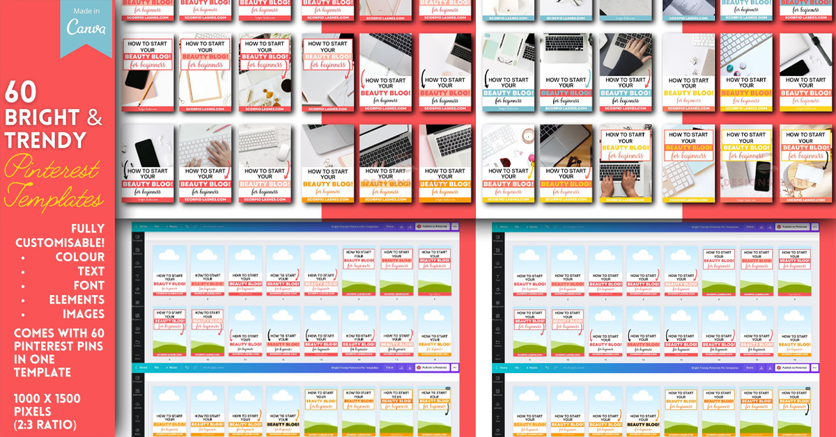 Trendy Bright Pinterest Templates – MasterBundles