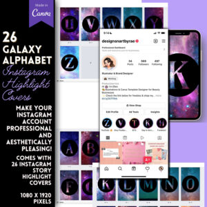 Alphabet Galaxy Instagram Highlights – MasterBundles