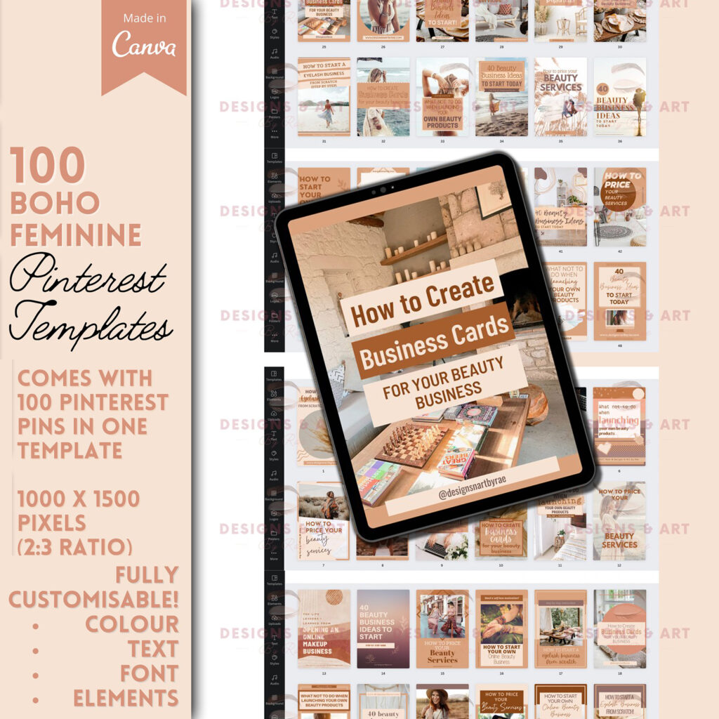 100 Neutral Boho Pinterest Templates – MasterBundles