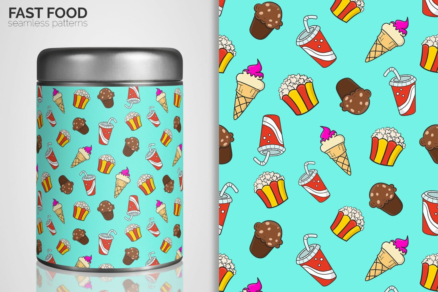 Fast Food Seamless Patterns – MasterBundles