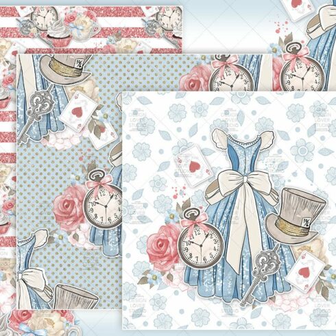 Alice In Wonderland Digital Paper | Master Bundles
