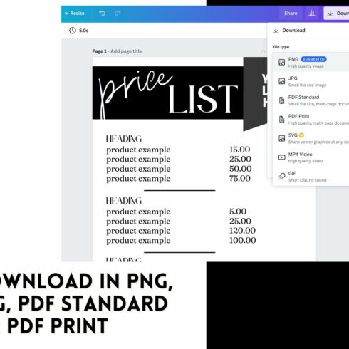 Minimalist Pricing List Template | Master Bundles