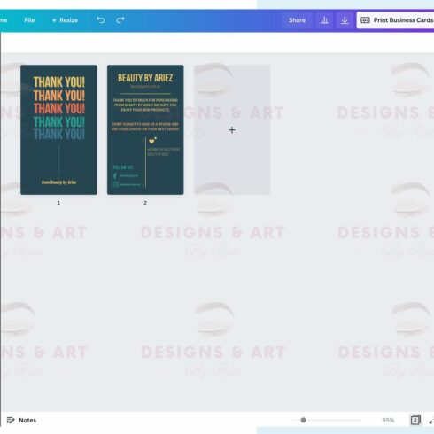 Modern Vertical Thank You Cards | Master Bundles