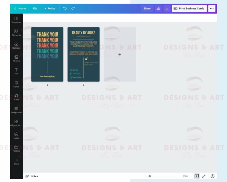 Modern Vertical Thank You Cards – MasterBundles