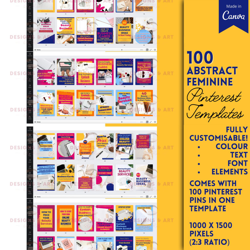 100 Abstract Pinterest Templates – MasterBundles