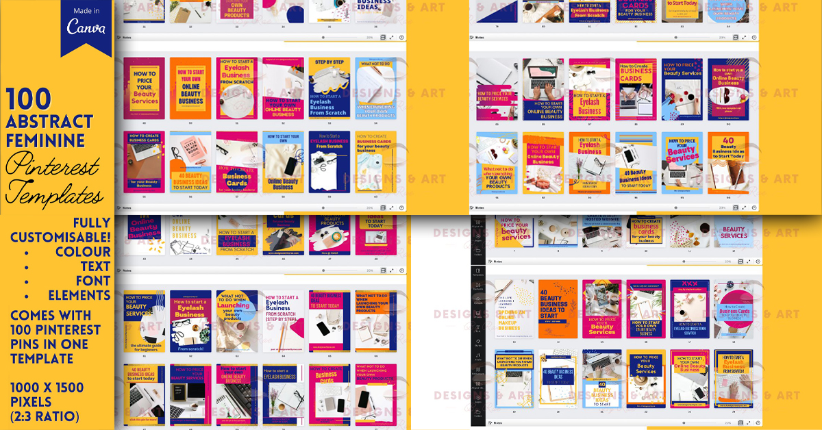 100 Abstract Pinterest Templates – MasterBundles