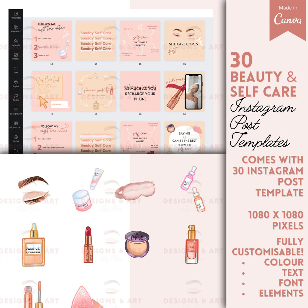 Self Care Instagram Post Templates – MasterBundles