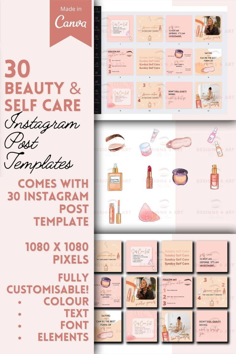 Self Care Instagram Post Templates – MasterBundles