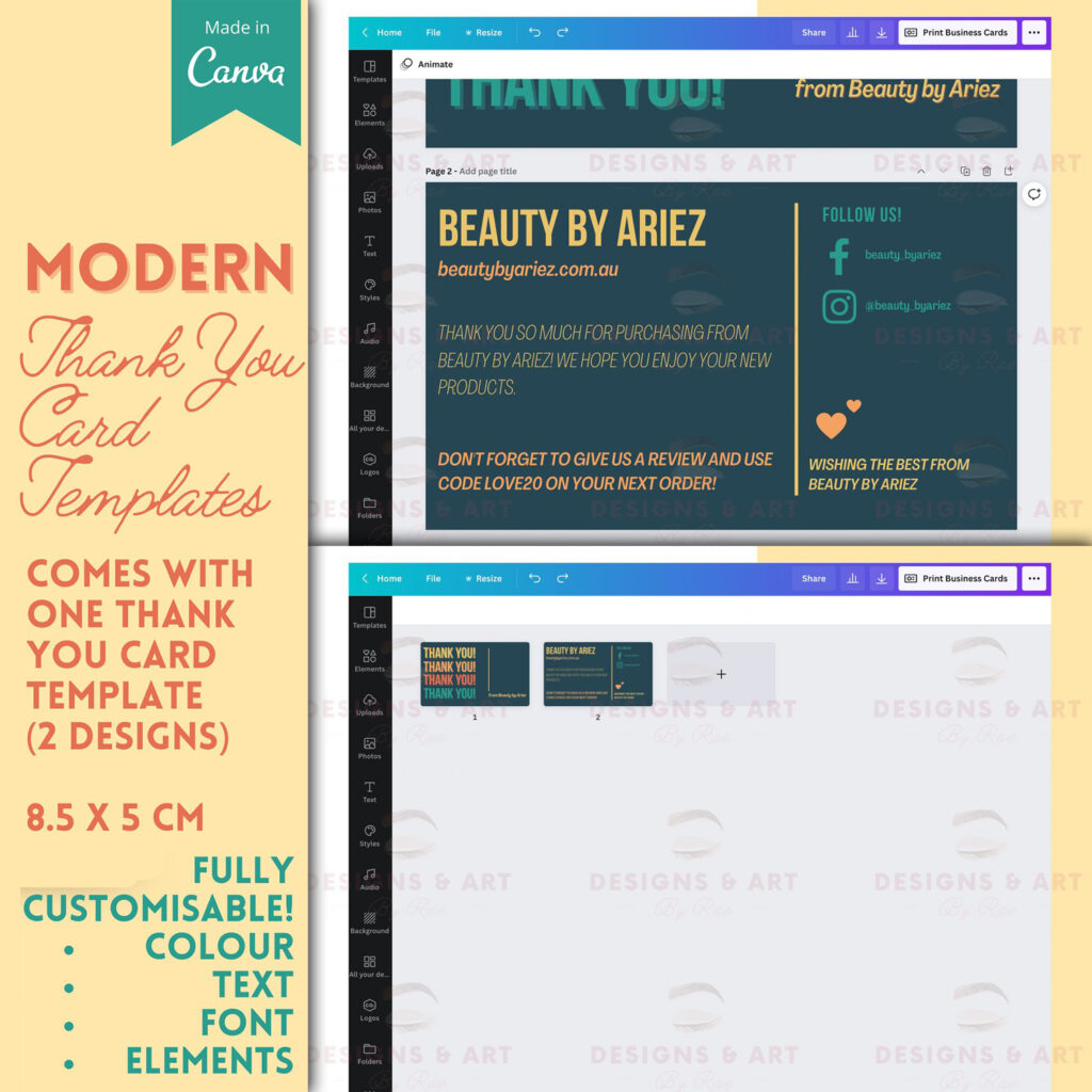 Modern Thank You Card Template – MasterBundles