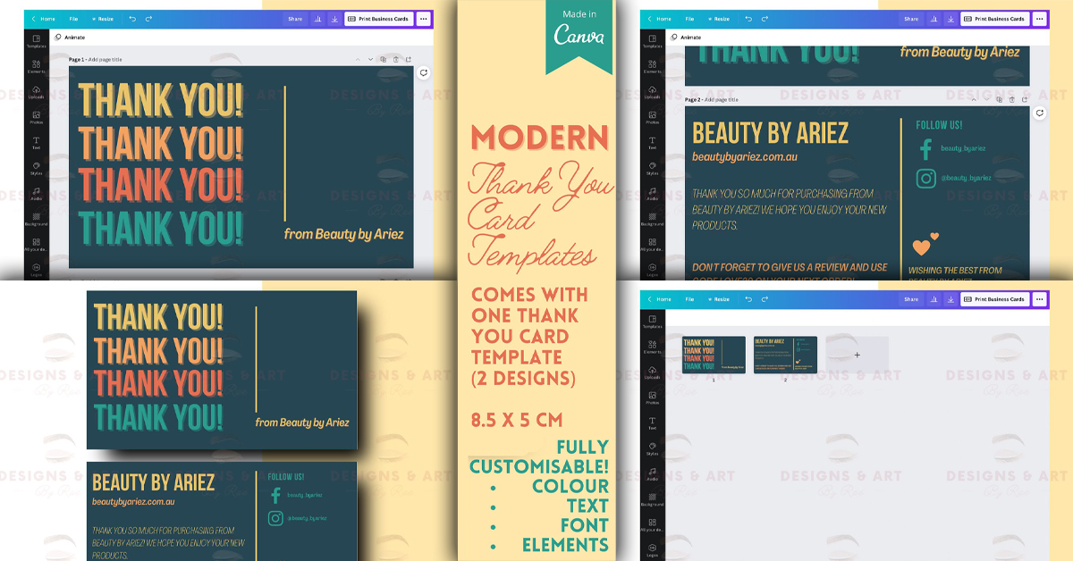 Modern Thank You Card Template – MasterBundles
