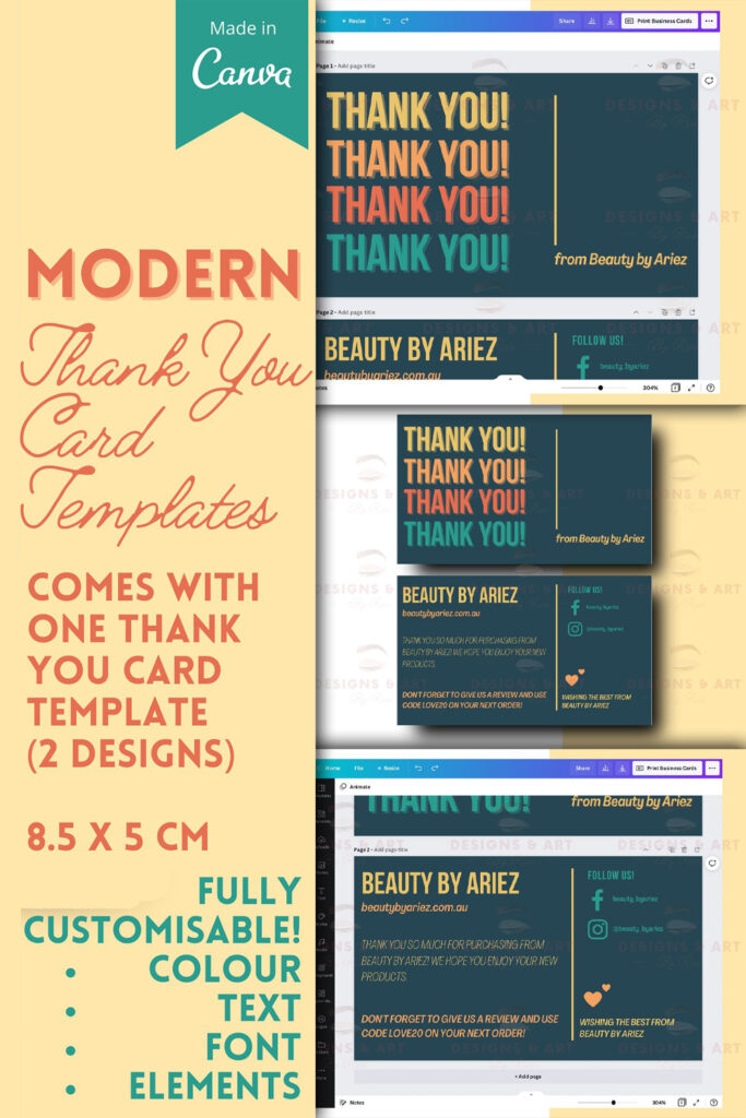 Modern Thank You Card Template – MasterBundles
