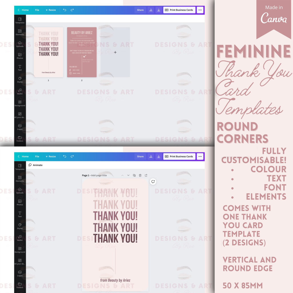 Modern Thank You Card Template – MasterBundles