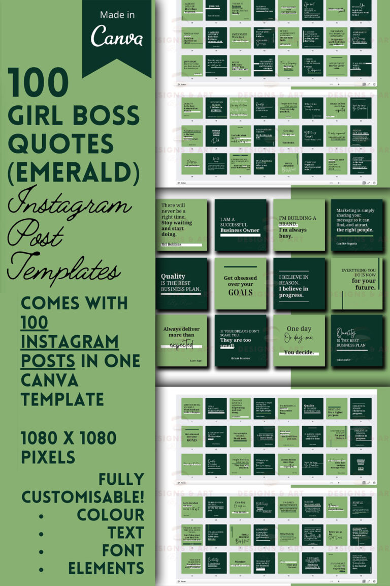 Emerald Green IG Quote Templates – MasterBundles