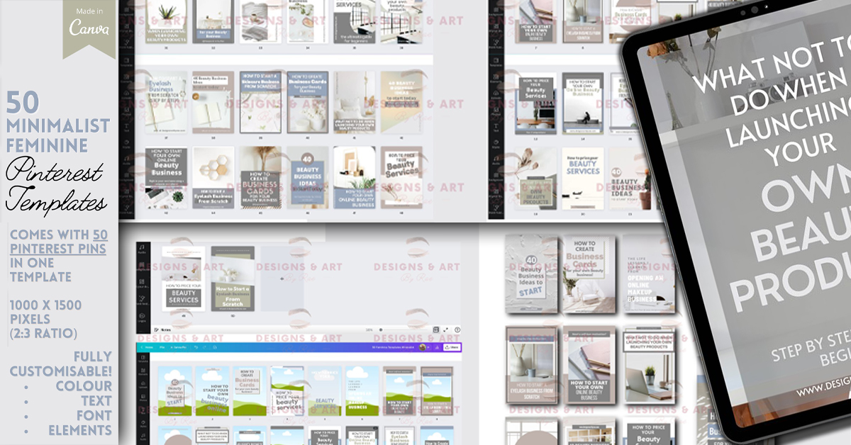 50 Minimalist Pinterest Templates – MasterBundles