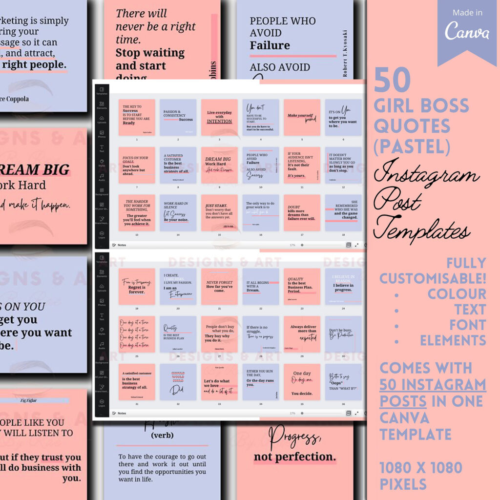 50 Pastel Instagram Post Quotes – MasterBundles