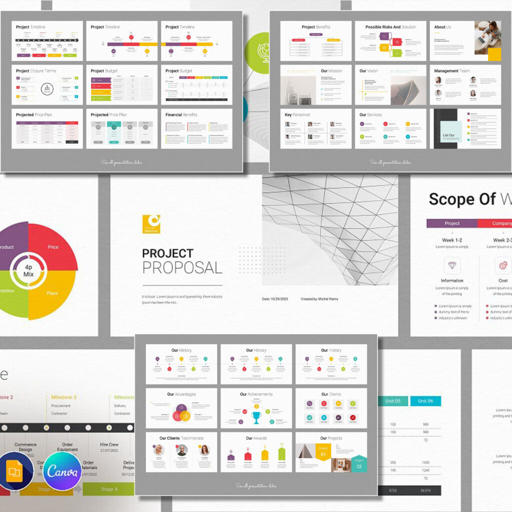 Project Proposal PowerPoint Template CANVA – MasterBundles