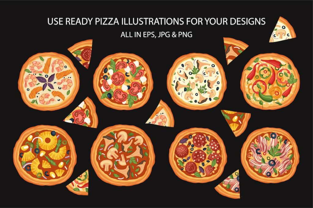 Pizza Set. Creator Ready Designs. – MasterBundles