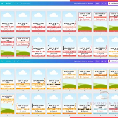 Trendy Bright Pinterest Templates | MasterBundles