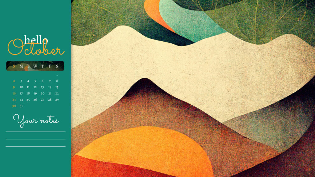 Free October Calendar Abstract – MasterBundles