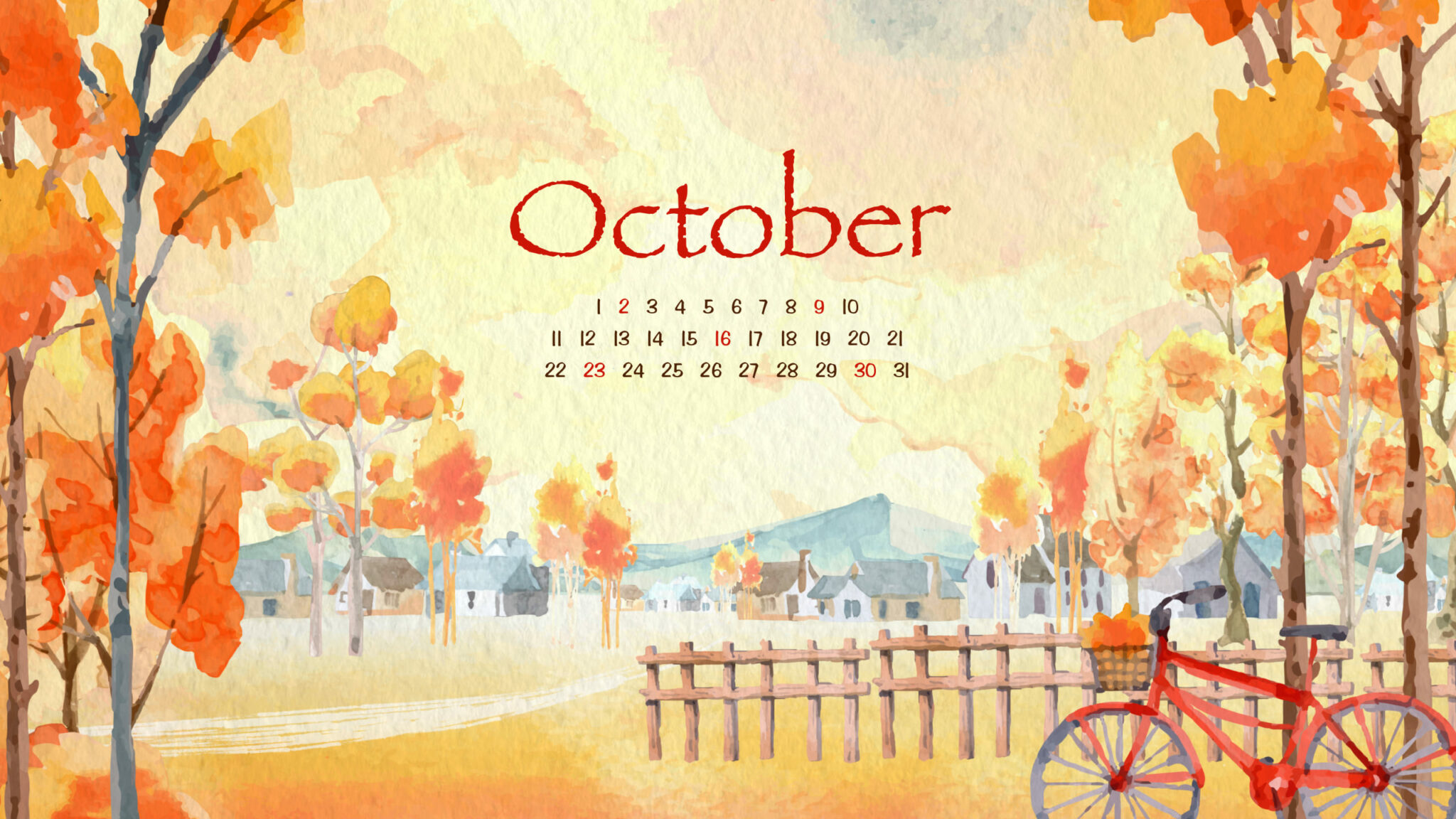 Free Fall October Calendar – MasterBundles