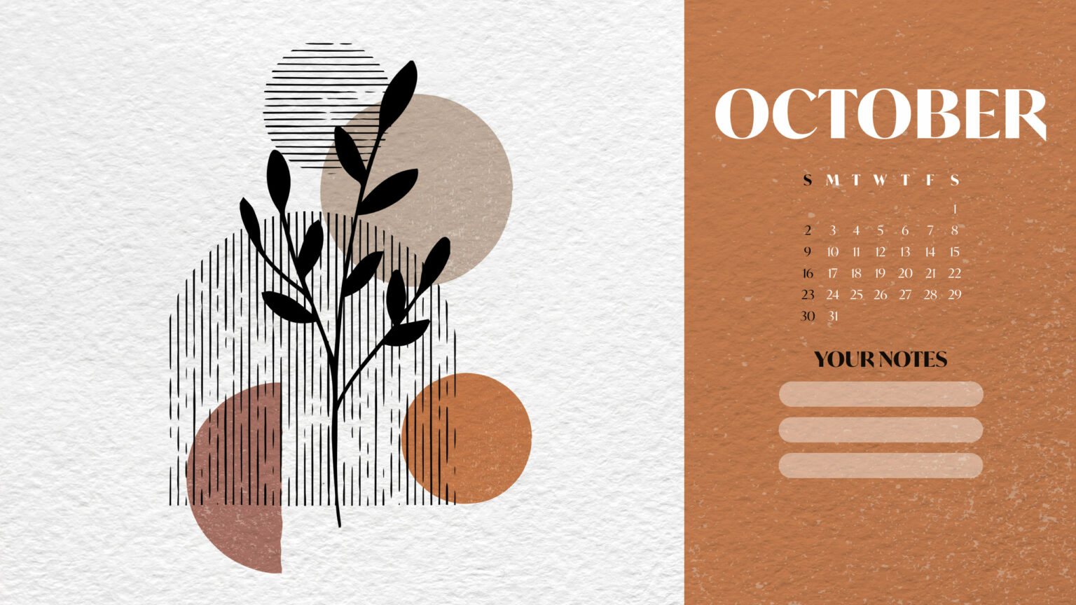 Free Modern October Calendar – MasterBundles