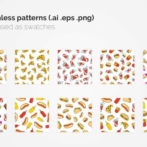 Fast Food Seamless Patterns | Master Bundles